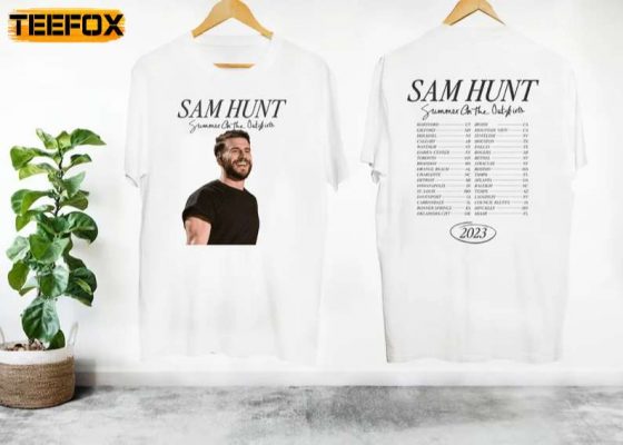 Sam Hunt Summer On The Outskirts Tour 2023 Concert Short-Sleeve T-Shirt ...